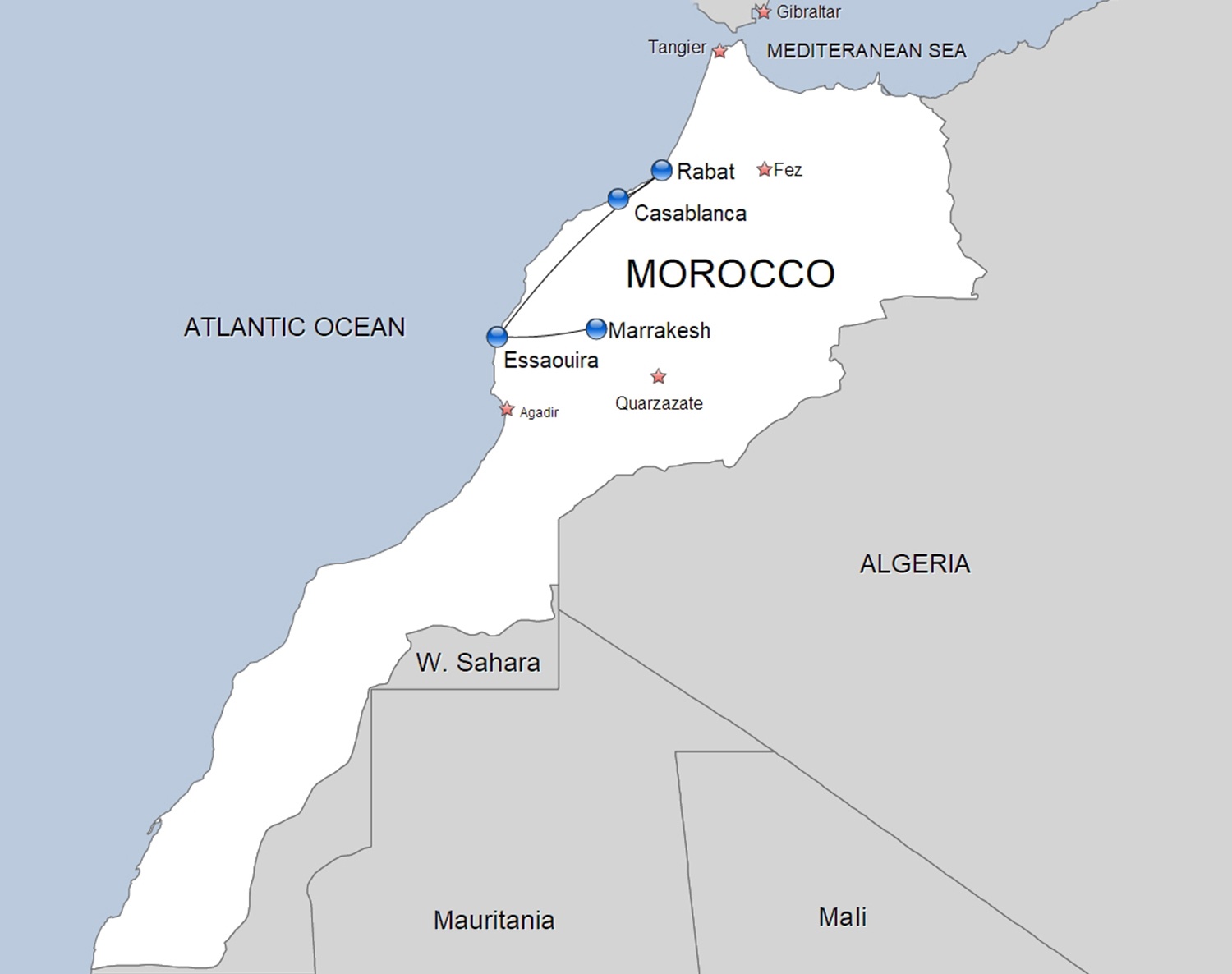 Morocco Tourism Map